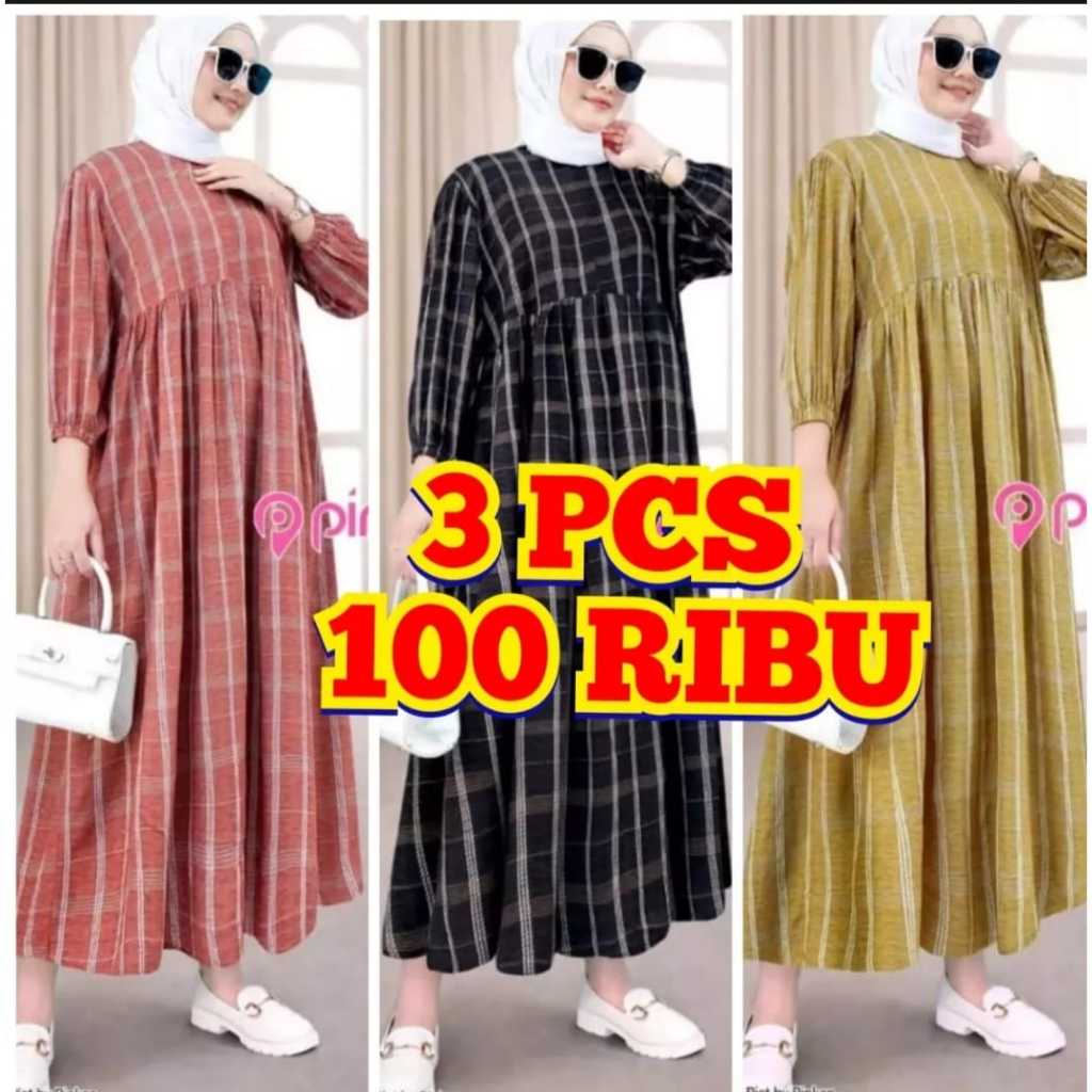 Jual PROMO GRATIS ONGKIR PAKET HEMAT 100 RIBU DAPET 3 PCS GAMIS KOTAK ...
