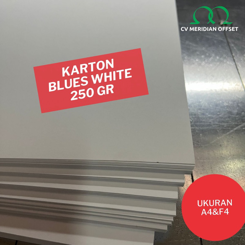 Jual Karton Blues White kertas BW 250 gsm isi 50 lembar ukuran a4 & f4 ...
