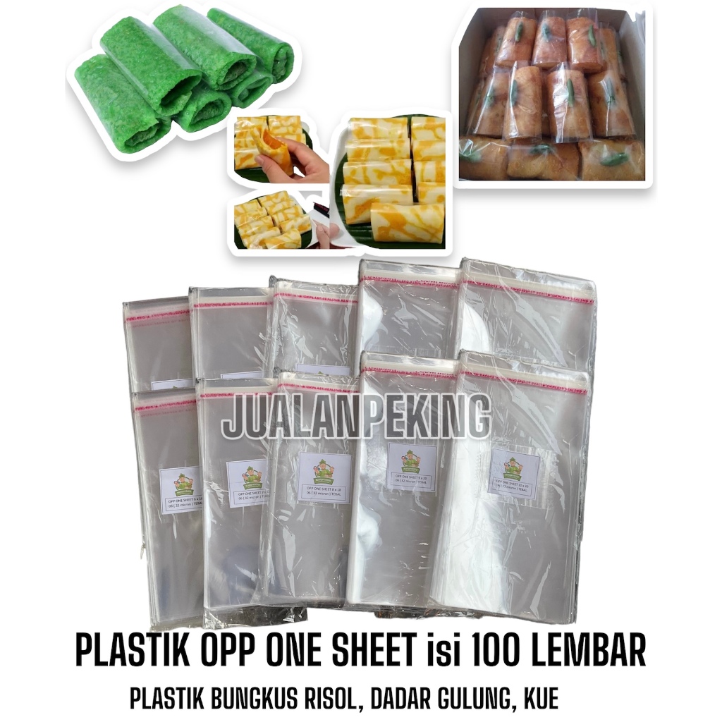 Jual Plastik RISOLES DADAR GULUNG OPP ONE SHEET SELEMBAR SELAPIS isi 100 LEMBAR 6x18 7x18 8x18 ...