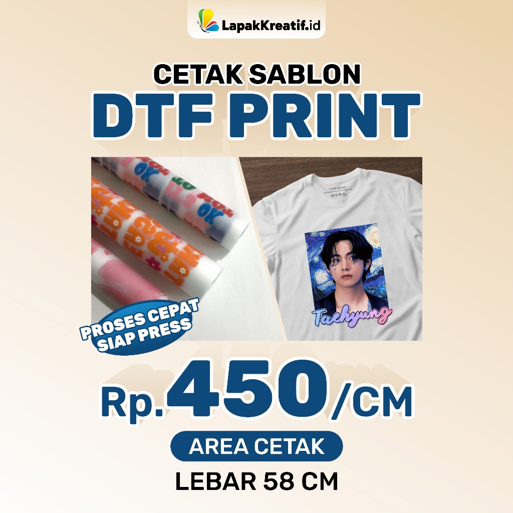 Jual Jasa Cetak DTF Custom /Sablon SIAP Press Meteran/Satuan | Shopee Indonesia