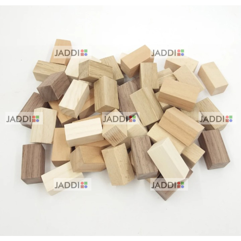 Jual JADDI Balok 1x1x2 cm Kubus Edukasi wooden Cube blocks block ...
