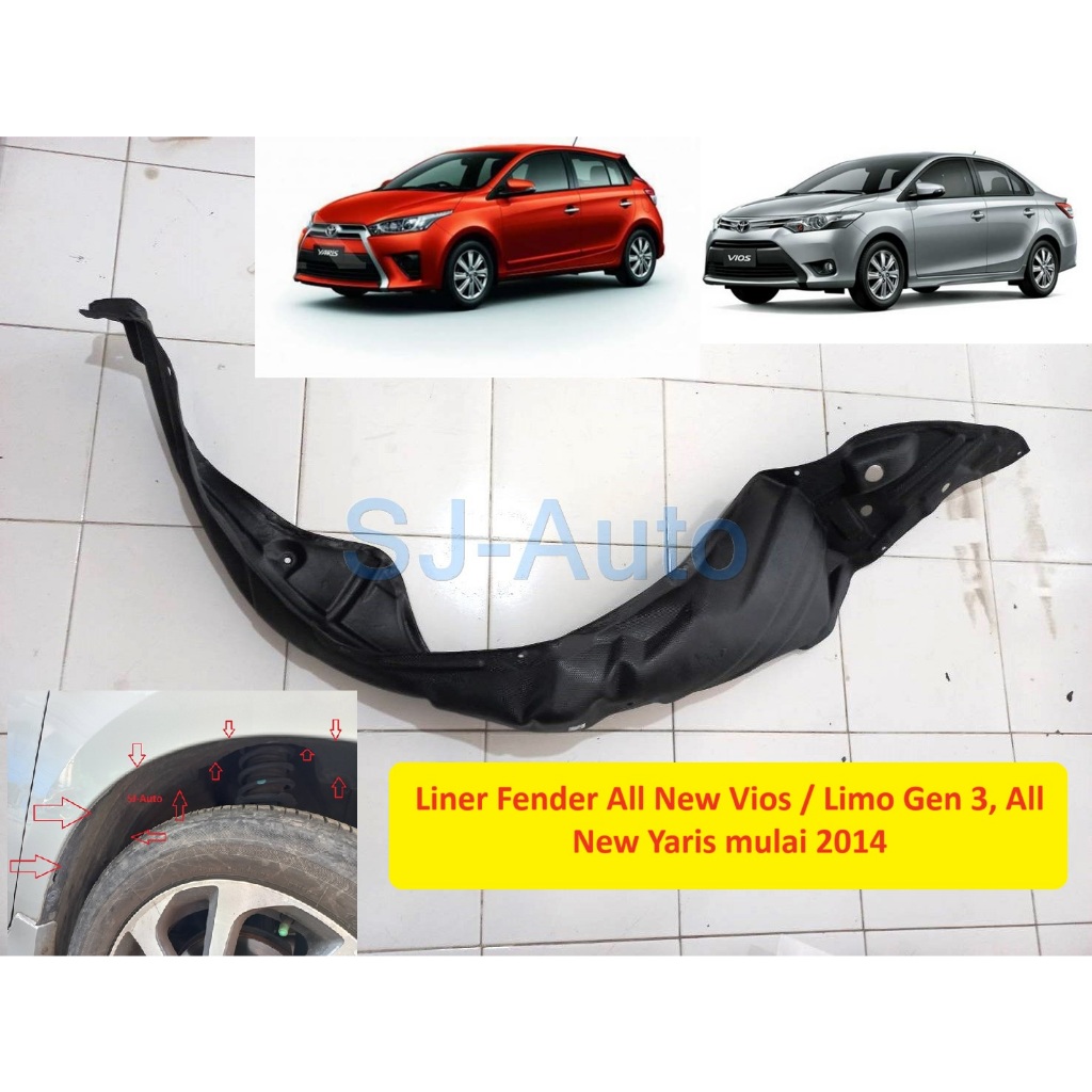 Jual Liner Fender Inner Fender All New Yaris All New Vios Mulai tahun ...