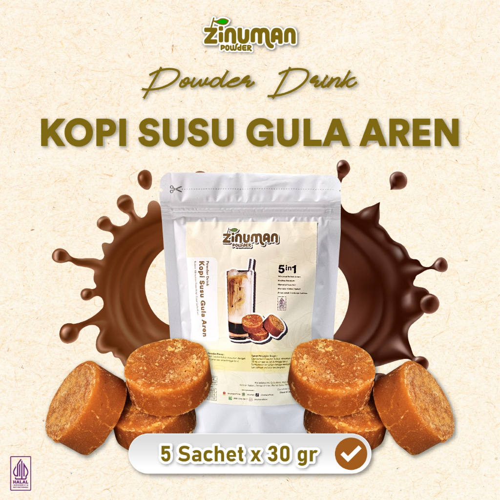 Jual Zinuman Powder Kopi Susu Gula Aren Sachet Pack 5s x 30 gr | Shopee ...