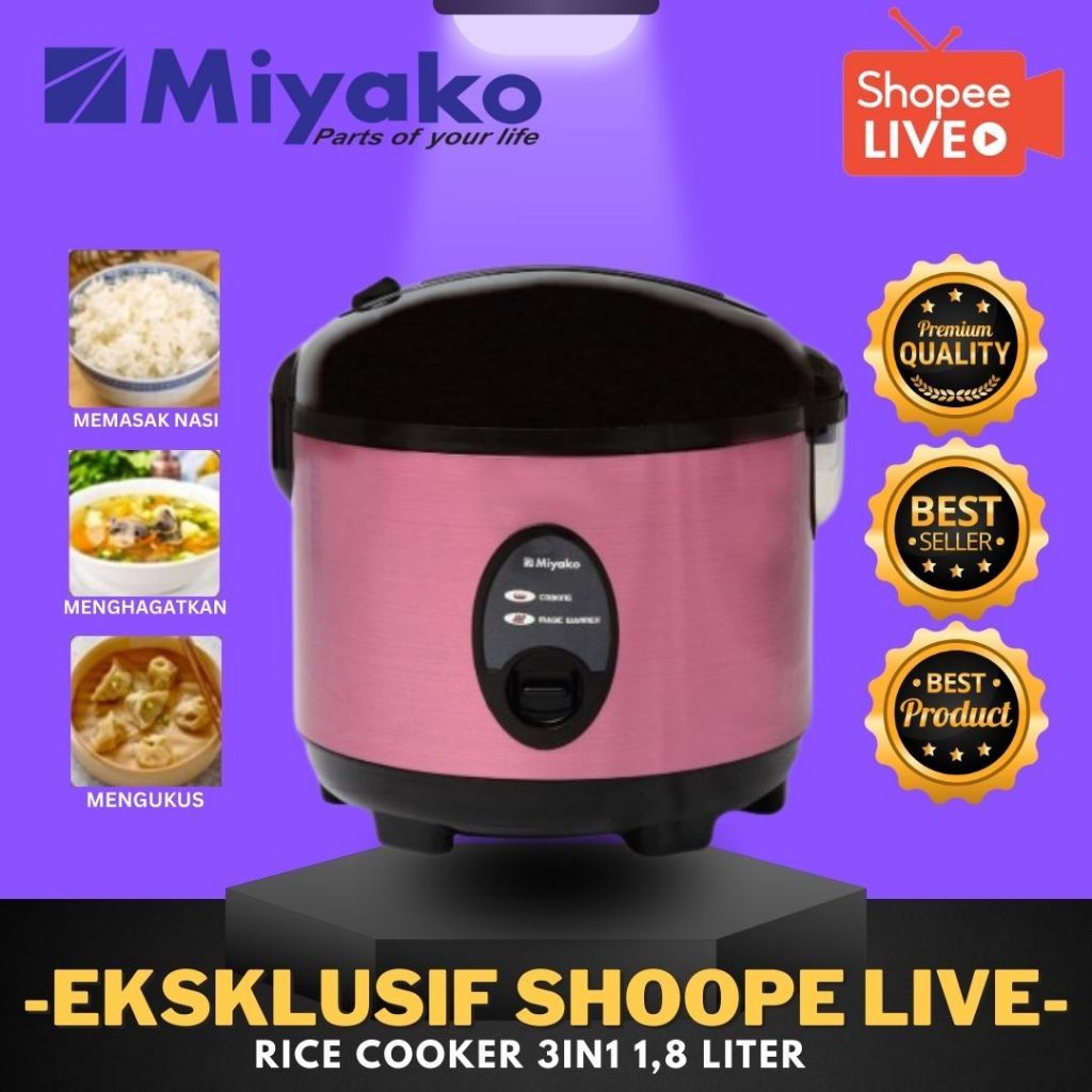 Jual (EKSKLUSIF LIVE) MAGIC COM / RICE COOKER MIYAKO MCM-508 SBC ...