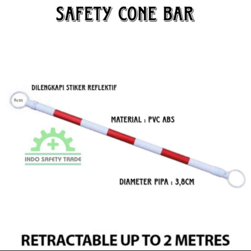 Jual safety cone bar palang barikade jalan stick cone (merah - putih ...