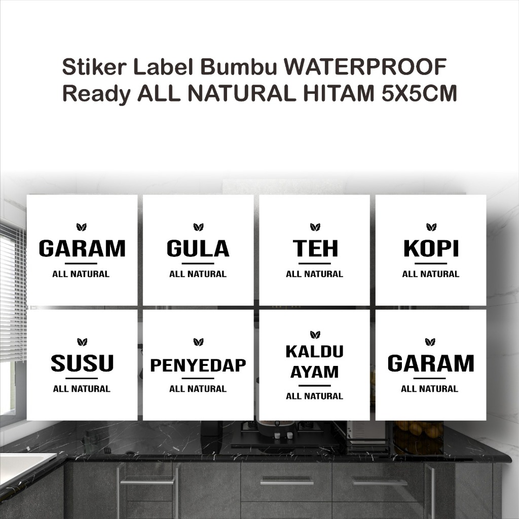 Jual STIKER LABEL BUMBU DAPUR DAN PERALATAN MANDI KEREN WATERPROOF PENANDA TOPLES AESTHETIC ...
