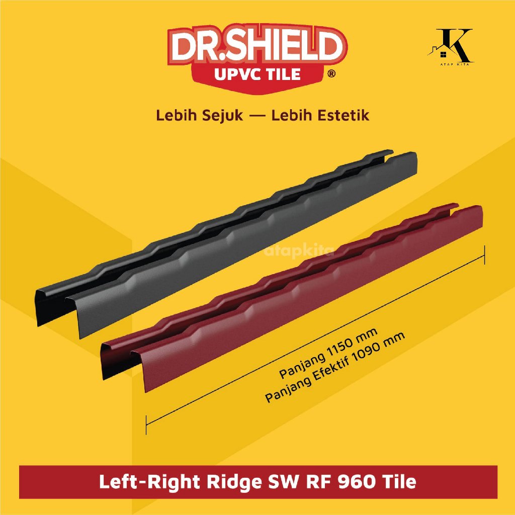 Jual Genteng UPVC Dr.Shield / Left Right Ridge / Punggungan Kiri Kanan ...