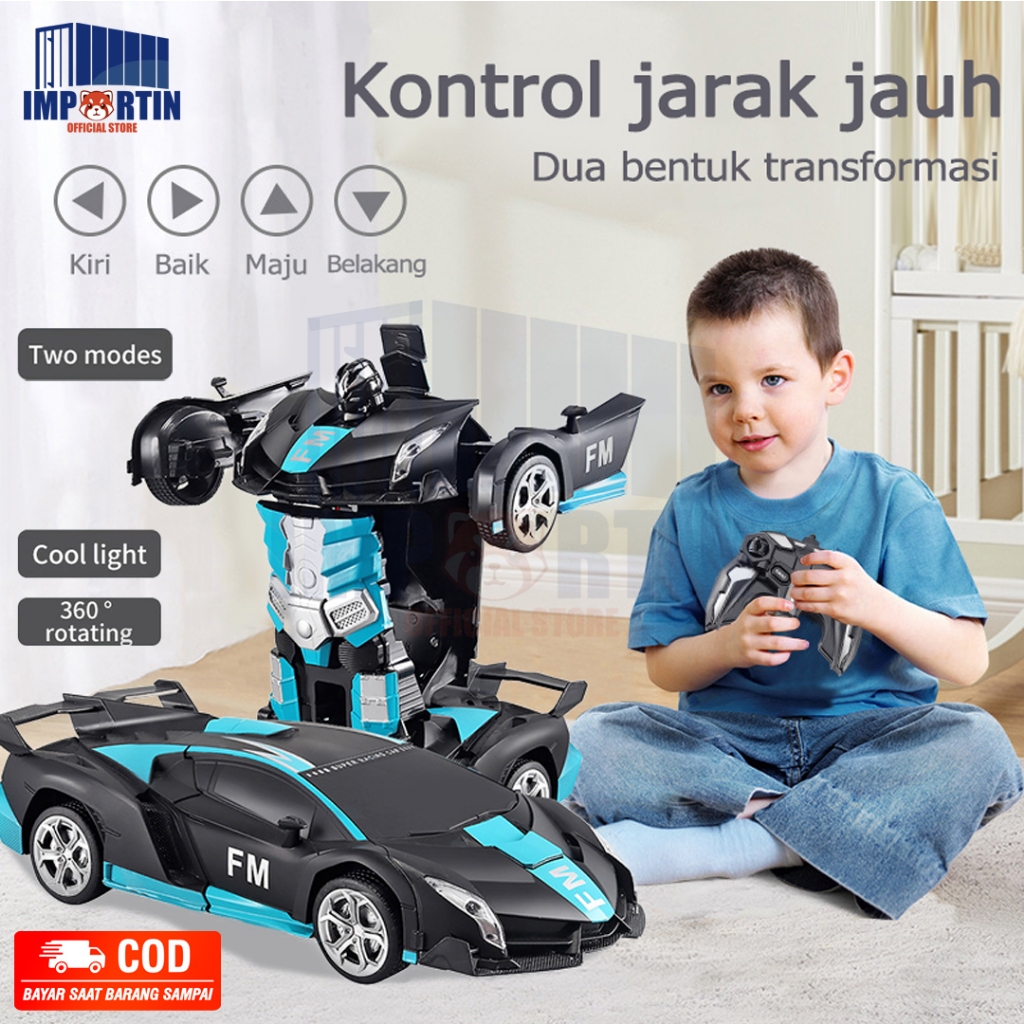 Jual MAINAN MOBIL REMOTE CONTROL ROBOT/ RC TRANSFORM 1:18 MOBIL REMOT ...