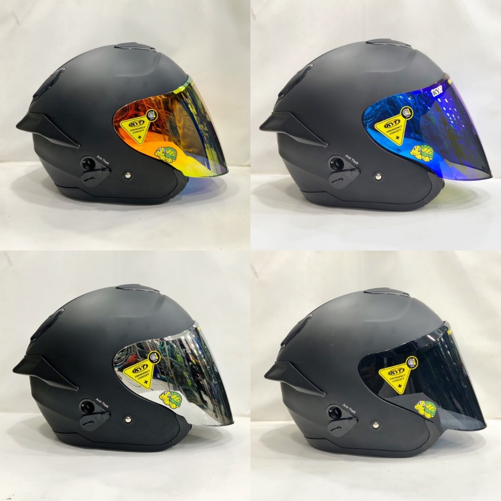 Jual HELM KYT KYOTO SOLID BLACK DOFF PAKET GATENG/KYOTO VISOR VENOM ...
