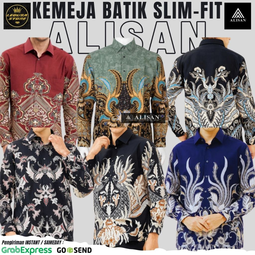 Jual Kemeja Alisan Batik Lengan Panjang Slimfit | Shopee Indonesia