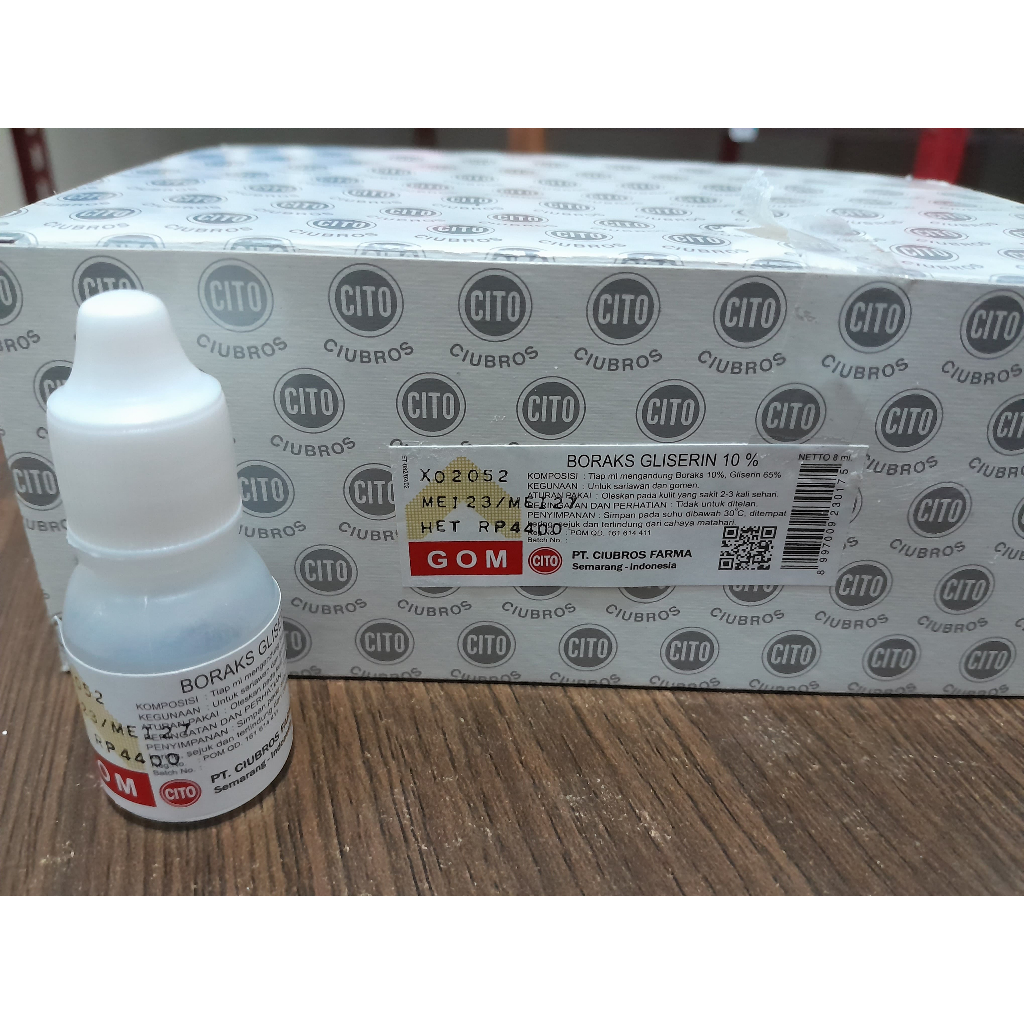 Jual GOM BORAX GLISERIN (CITO) 10% 8 ML | Shopee Indonesia