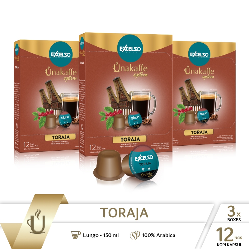 Jual Kopi kapsul Excelso Unakaffe Toraja - Pack Of 3 Folding Box ...
