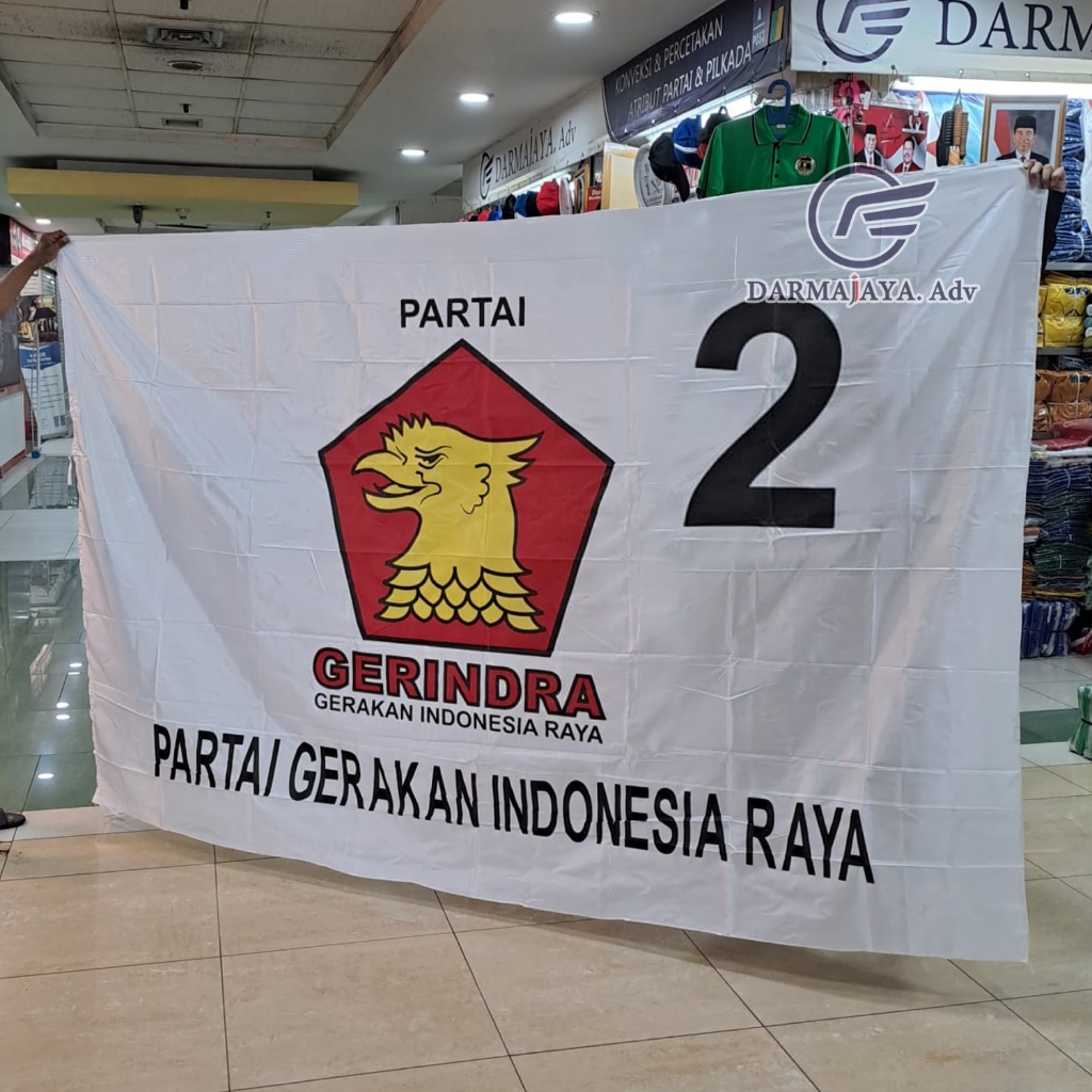Jual bendera partai GERINDRA ukuran 2x3 m | Shopee Indonesia