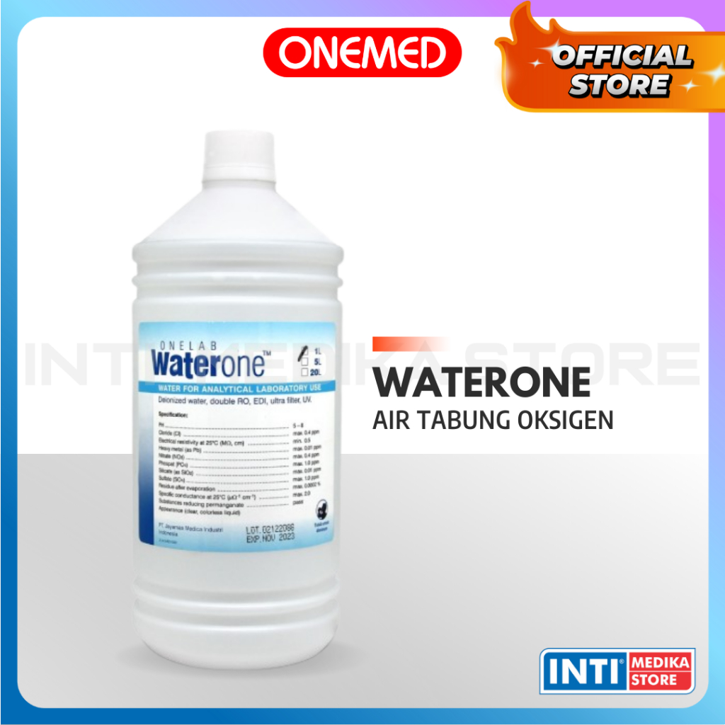 Jual ONEMED - WaterOne 1 Liter | Pure Water | Aquadest | Air Tabung ...