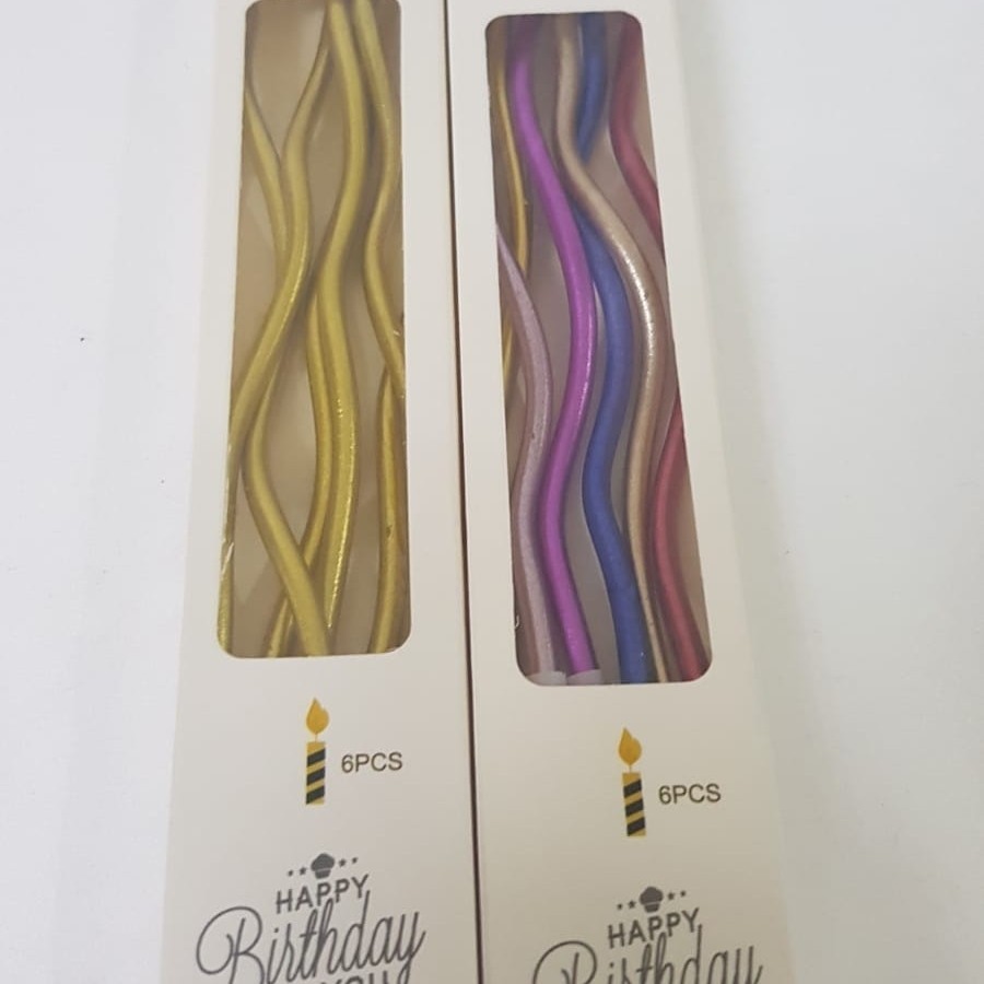 Jual Lilin Twist / Spiral Panjang Gold Rainbow / Lilin Ulang Tahun ...