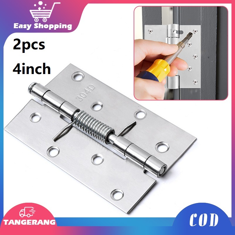 Jual 2pcs 4inch Engsel Pintu Jendela Dengan Per Stainless Pegas ...