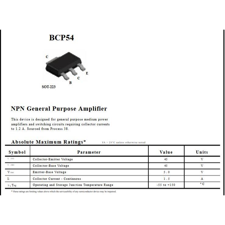 Jual NPN Transistor New Original BCP54 SOT223 Transistor smd BCP 54 NPN ...