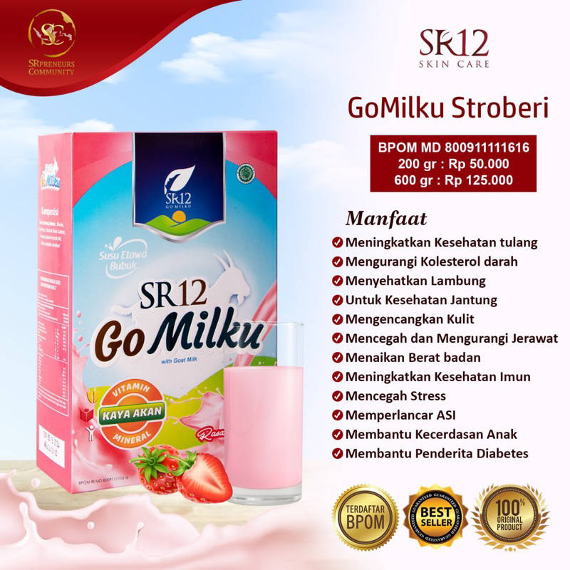 Jual Susu Kambing SR12 Gomilku 200gr Go Milku Susu Bubuk Etawa Halal ...