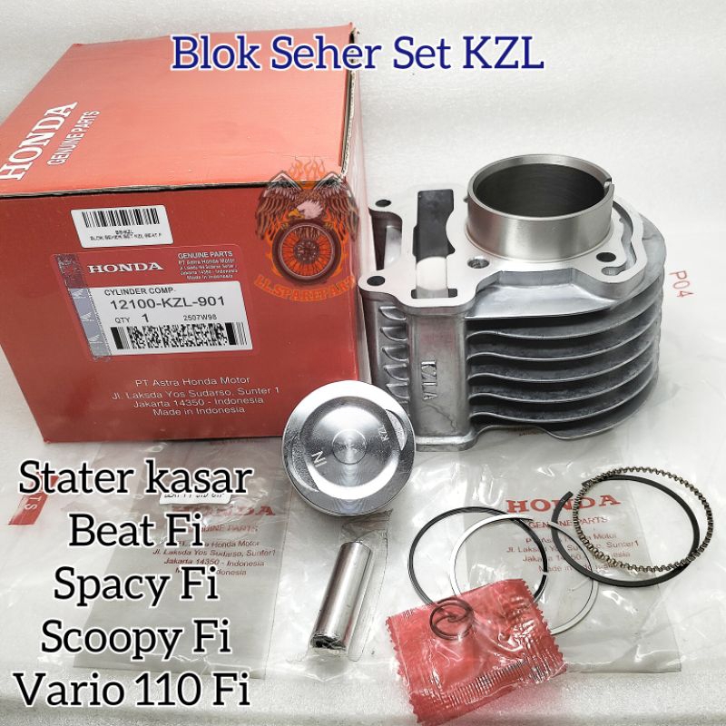 Jual CYLINDER BLOK SEHER SET KOMPLIT HONDA KZL ASLI ORIGINAL BEAT SCOOPY SPACY FI VARIO 110 FI ...