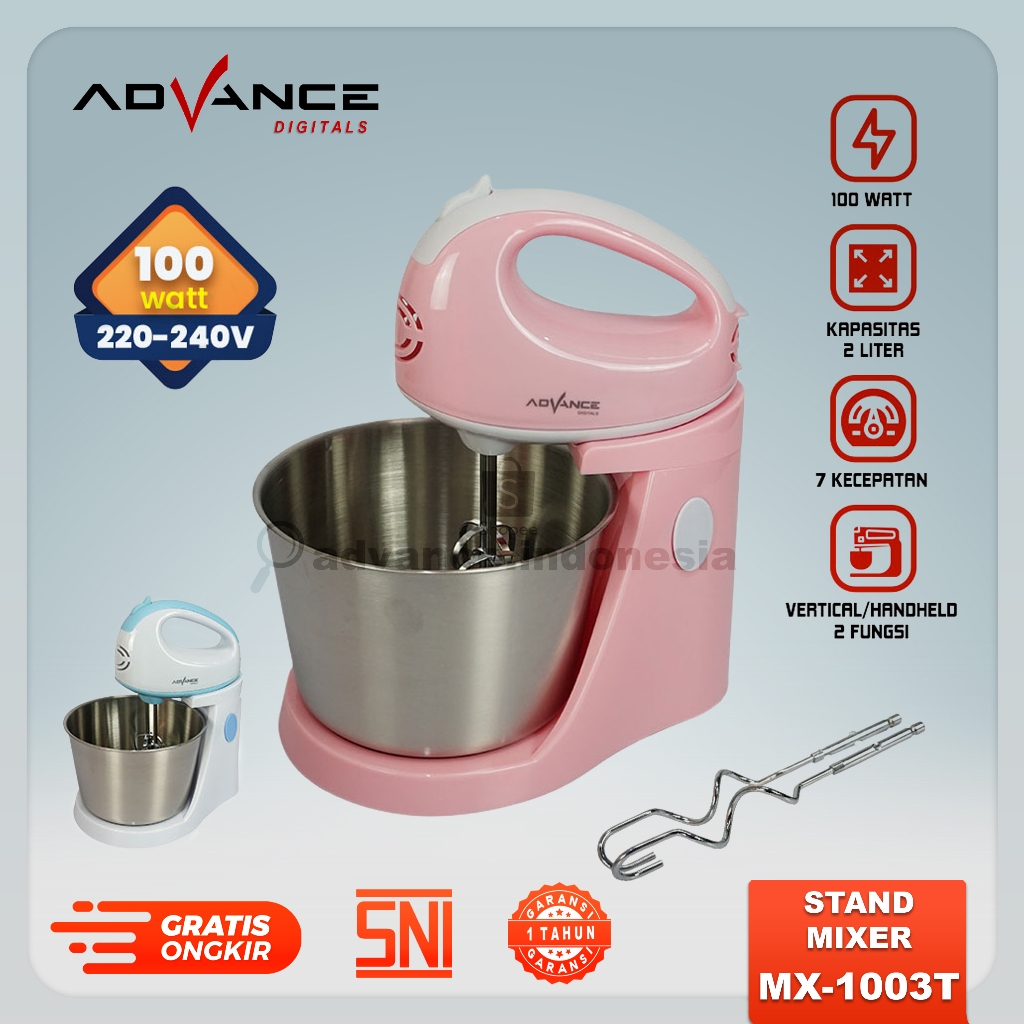 Jual Advance Stand Mixer MX1003T 2 Liter 100 Watt 7 Kecepatan Garansi ...