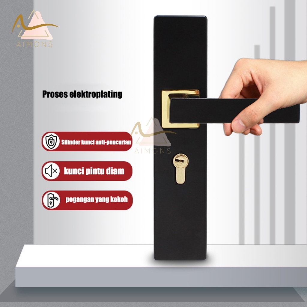 Jual Gagang Kunci Pintu Gaya Eropa, pegangan pintu/ Kunci Pintu Set ...