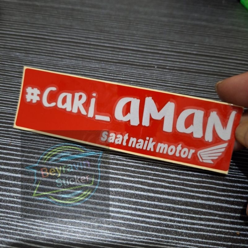 Jual STICKER CARI AMAN SAAT NAIK MOTOR CUTTING | Shopee Indonesia