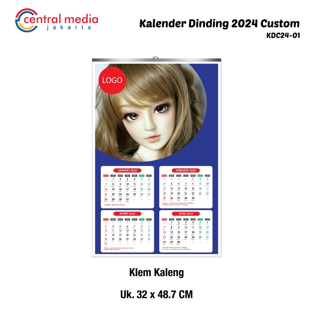 Jual Cetak Kalender Dinding 2024 Custom Jepit Kaleng | Shopee Indonesia