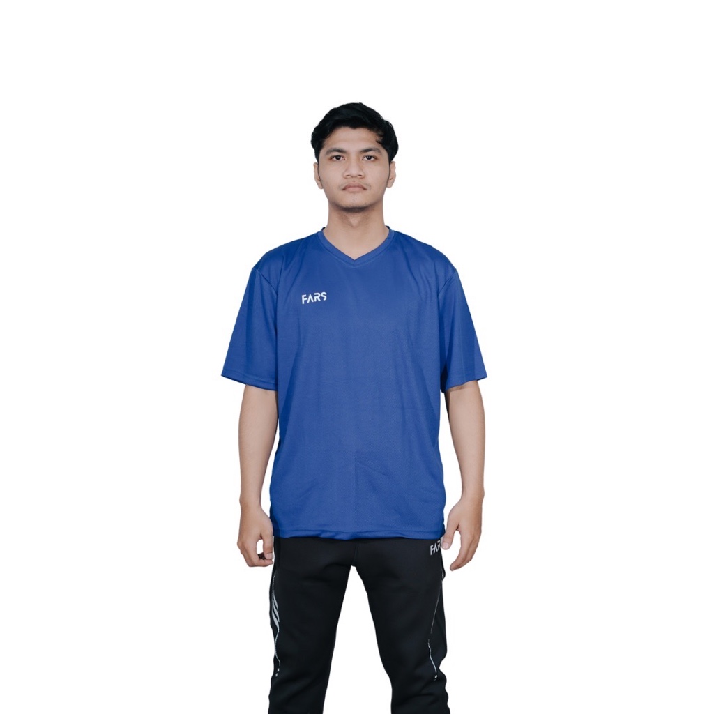 Jual FARS - kaos polos dryfit Biru benhur / jersey dryfit benzema ...