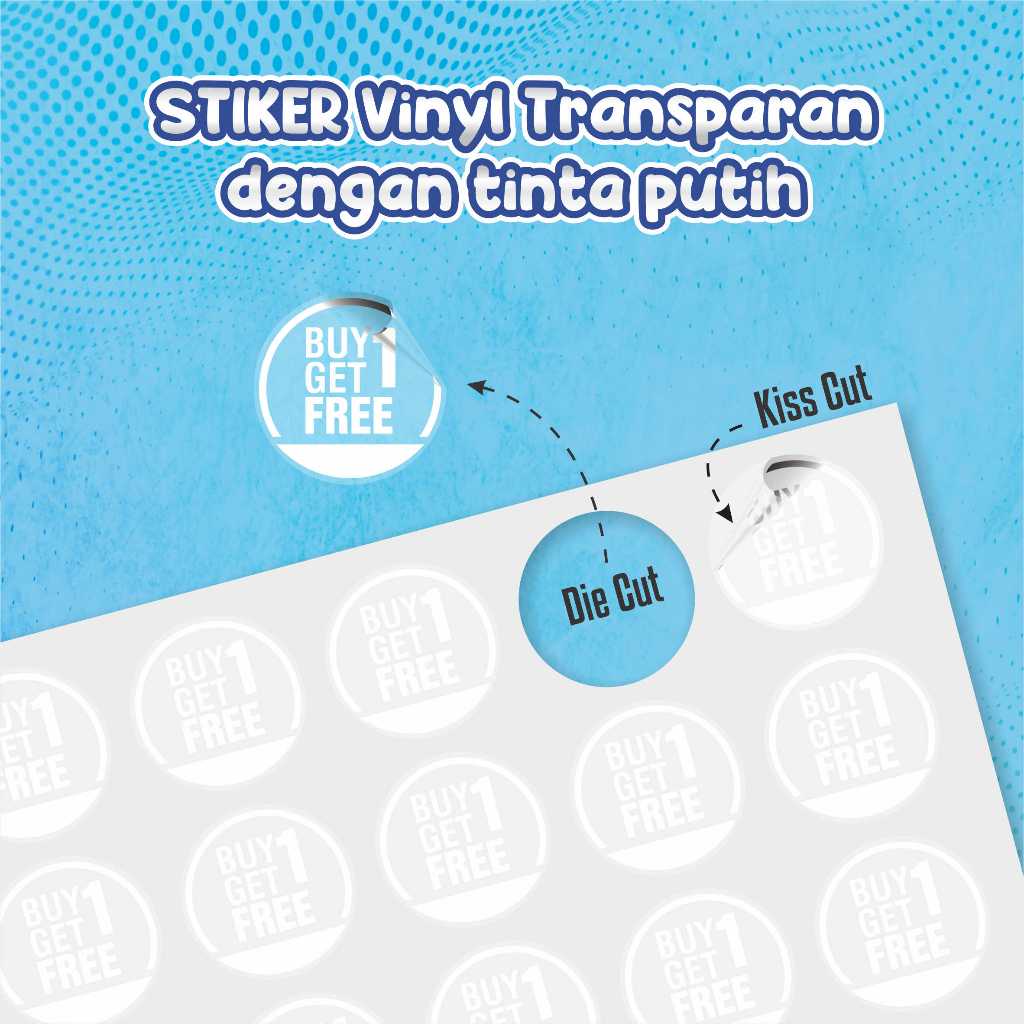 Jual CETAK - PRINT STIKER VINYL TRANSPARAN TINTA PUTIH CUT A3+ MURAH & INSTAN | Shopee Indonesia