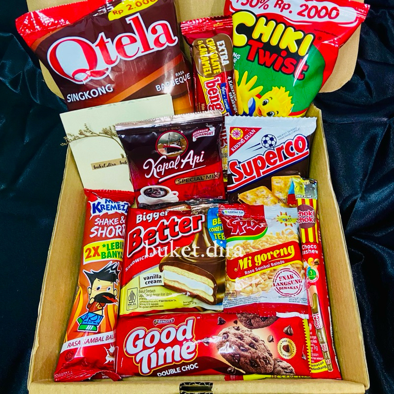 Jual snack box pahe tema warna - tanpa bunga dan boneka - free kartu ...