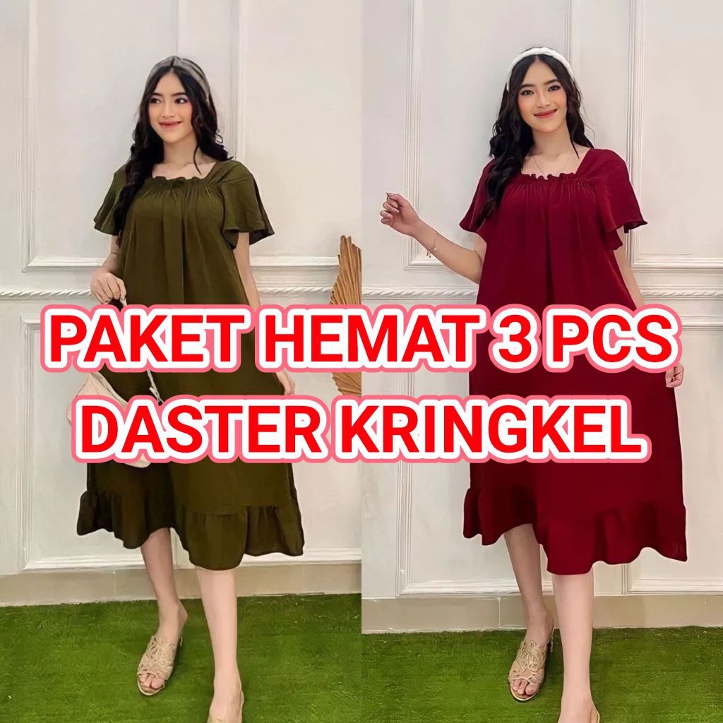 Jual Paket Hemat 3 pcs Daster Fuji Crinkle Airflow Kerut Dada | Shopee ...