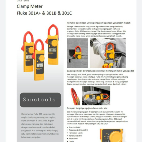 Jual Fluke 301A Digital Clamp meter Original Tang ampere AC 400a 301A Limited | Shopee Indonesia