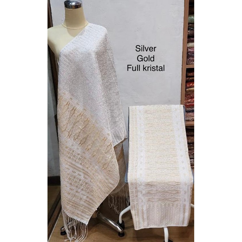 Jual Songket Medan Tumtuman Pengantin Exclusive Silver Full Kristal ...