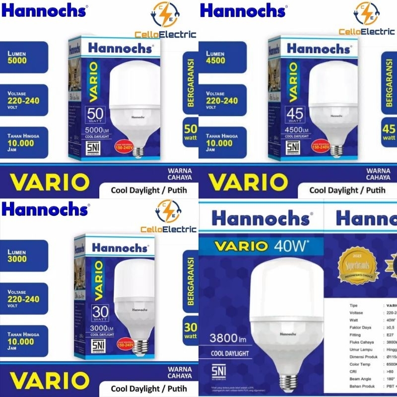 Jual Led Hannochs Vario 32w 40w 45w 50w - Lampu Hannochs Vario Kapsul Putih | Shopee Indonesia