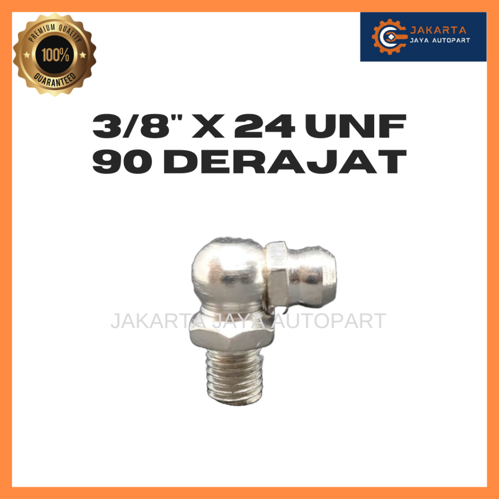 Jual NIPPLE GREASE STEEL CHROME 3/8 UNF THREAD 24 NEPEL GREASE 90 ...