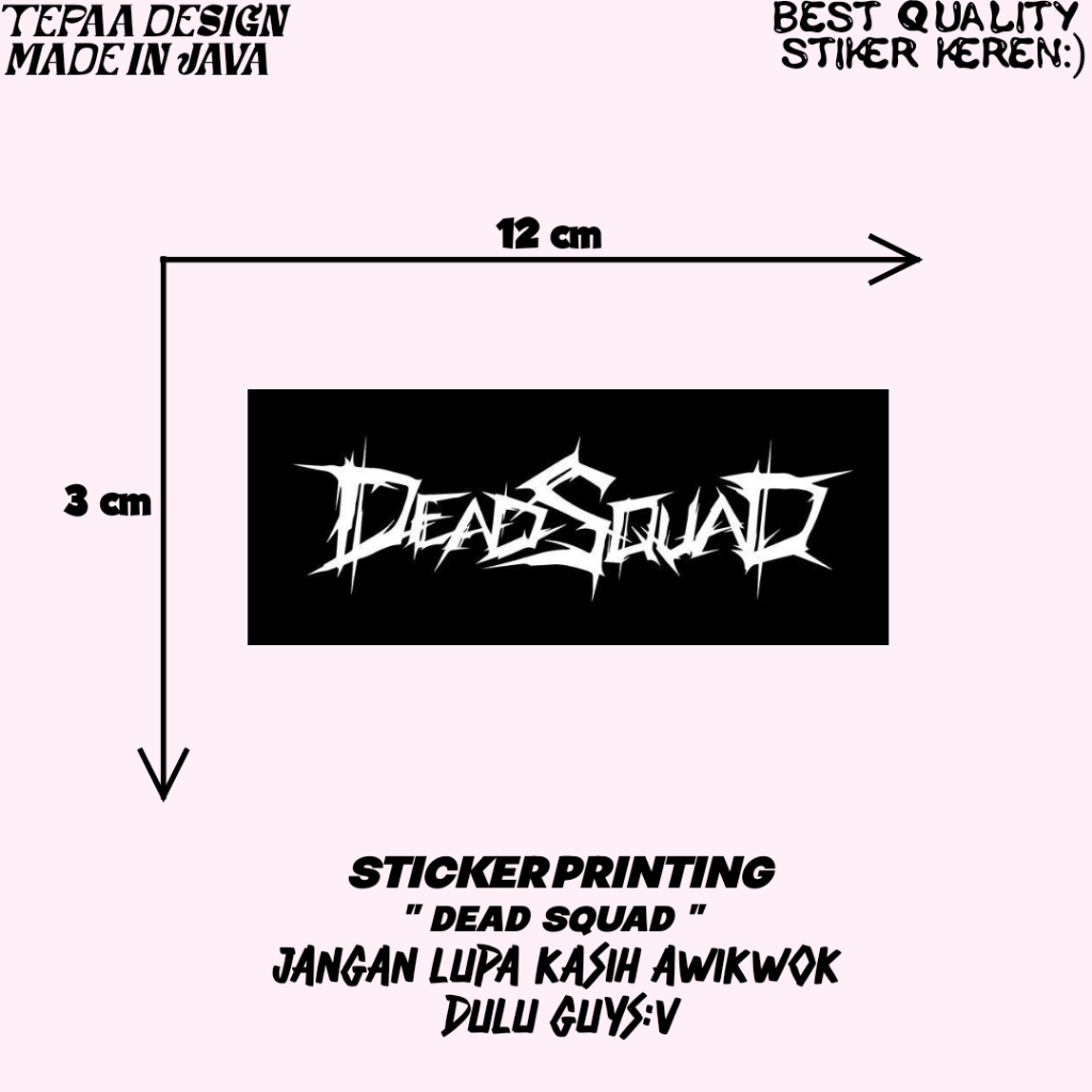 Jual STIKER STICKER (DEAD SQUAD) STIKER BAND|STIKER METAL|STIKER TUMBLR ...