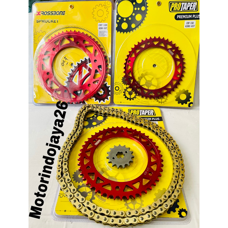 Jual gear set CRF 150 L Gir Paket merah rantai gold supermoto harian ...