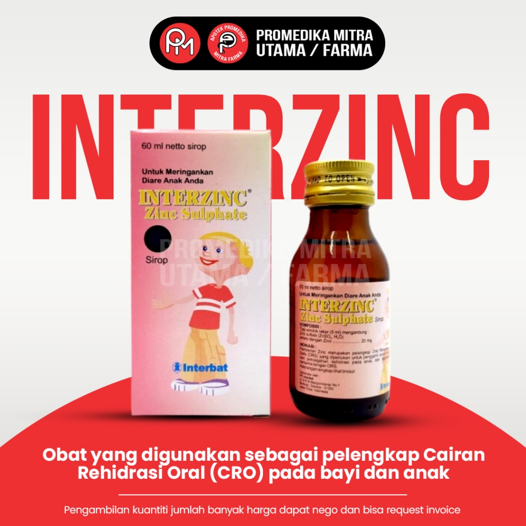 Jual Interzinc syr / Botol 60 ml / Rehidrasi Oral Pada Anak Karna Diare ...