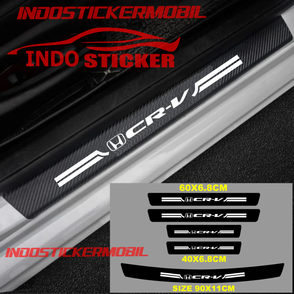 Jual (COD) 5pcs Sticker sill plate carbon 3d mobil cr-v sticker karbon ...