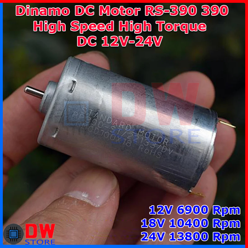 Jual Dinamo DC Motor RS390 RS 390 DC 12V 18V 24V High Torque RPM ...