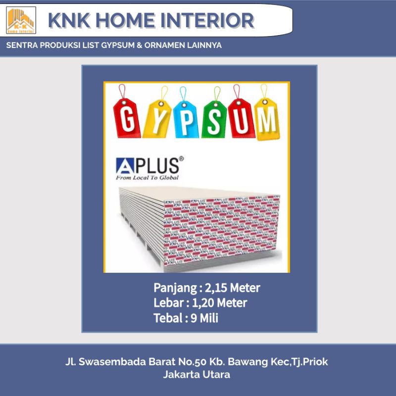 Jual Gypsum / Gipsum / Gypsum Aplus / Gypsum Plafon / Gypsum Partisi ...