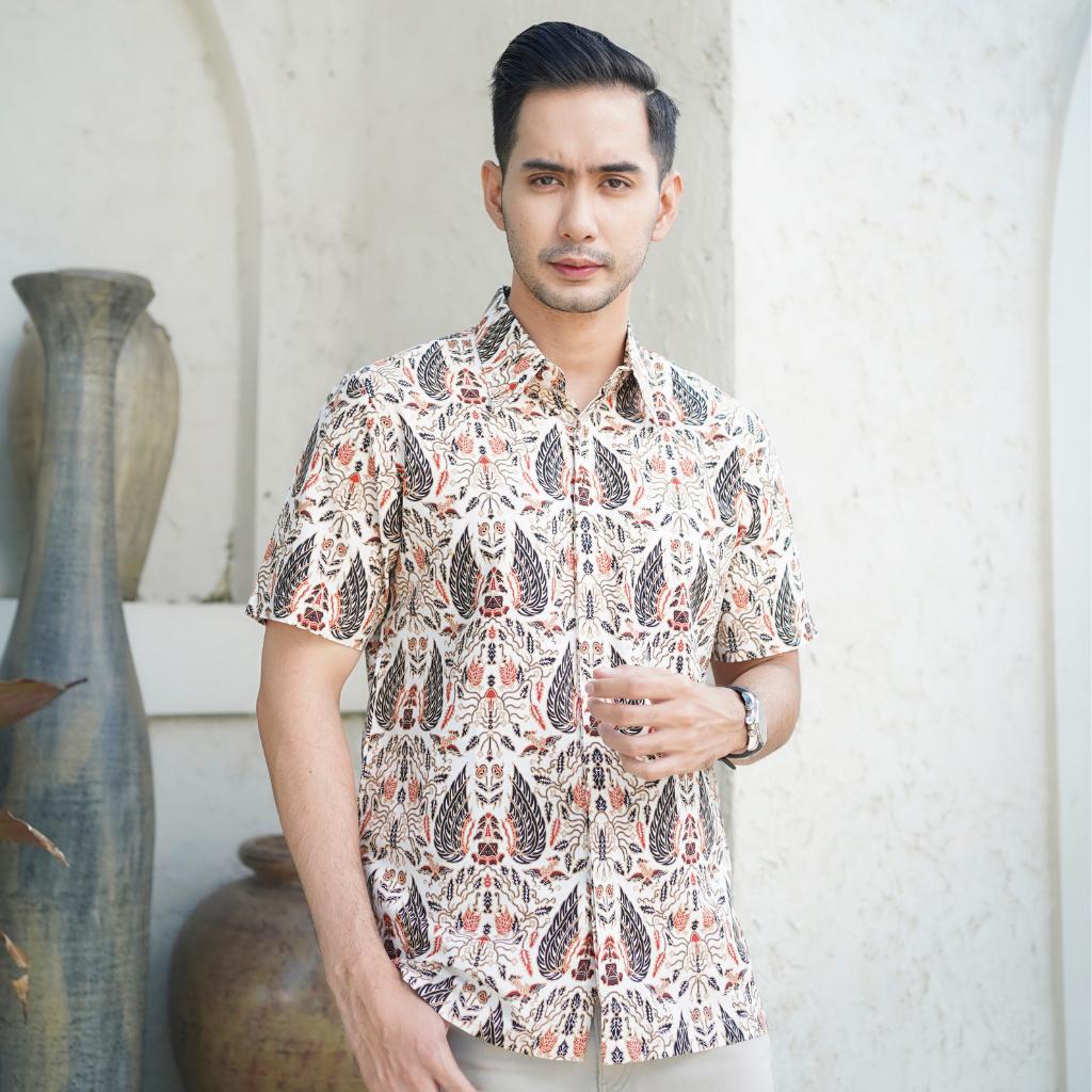 Jual Batik Roebini Hem Lengan Pendek Motif Sayap Gurdo | Shopee Indonesia