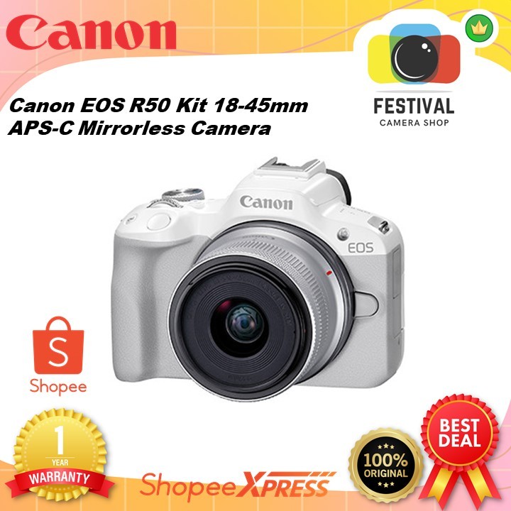 Jual Canon EOS R50 kit 18-45mm Mirrorless Camera EOS R 50 18-45 mm ...
