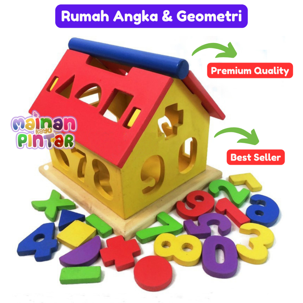 Jual Rumah Angka Dan Geometri Mainan Edukasi Anak | Shopee Indonesia
