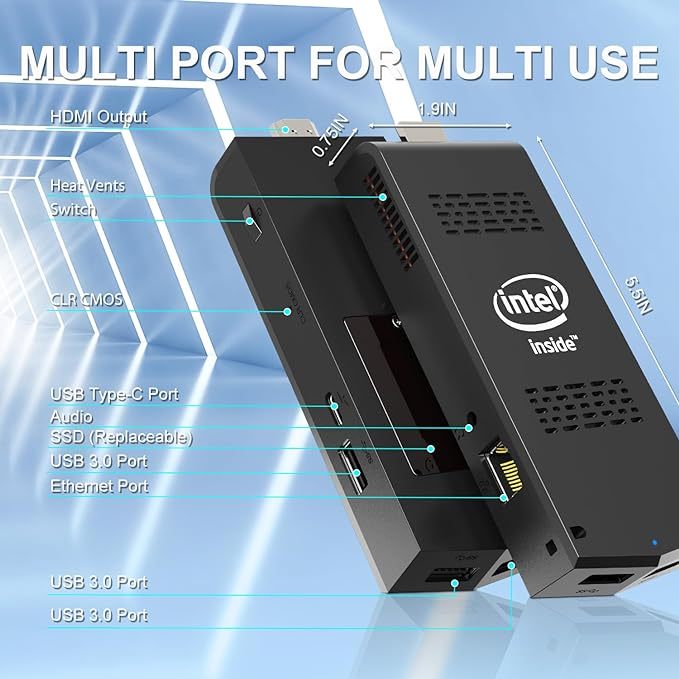 Jual MiniPC S7 Intel Compute Stick 2025 8GB/128GB SSD HDMI WiFi LAN ...