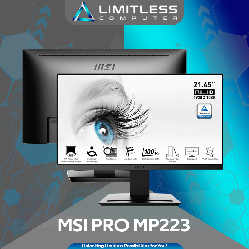 Jual MSI PRO MP223 100Hz 22 Inch FHD VA 1080P HDMI VGA Business LED ...