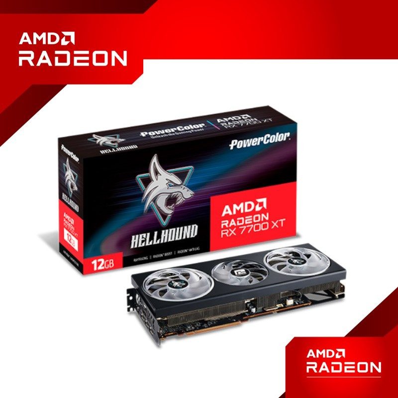 Jual POWERCOLOR RX 7700 XT Hellhound 12GB GDDR6 7700XT 12G 192 BIT VGA ...