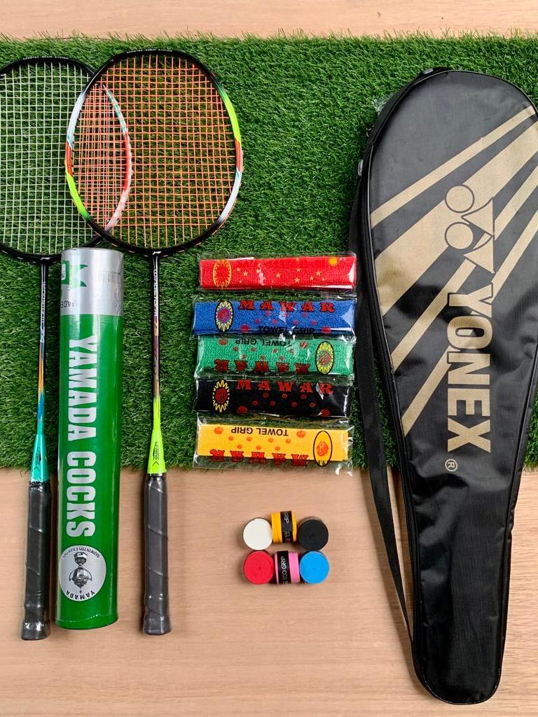 Jual Raket Badminton Komplit 2raket + 1tas + 1slop shuttlecock + free ...
