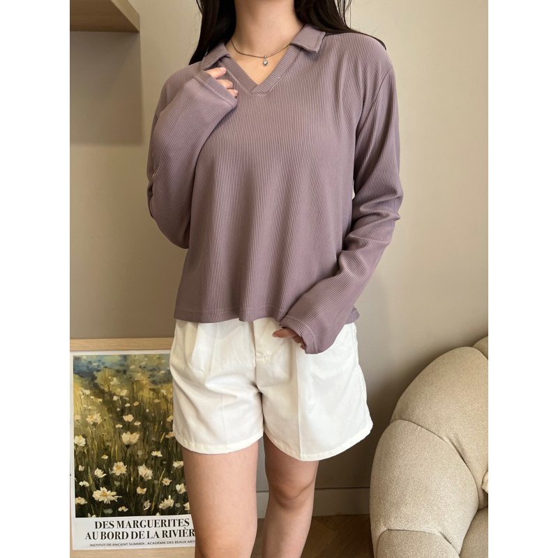 Jual Mollyna | Jih-Hyo Polo Knit Top / Basic Knit Top / Premium Knit ...