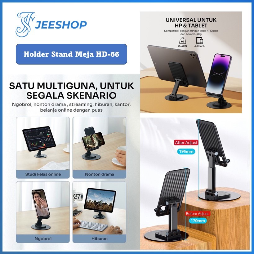 Jual Holder Hp Meja HD-66 Phone Holder Folding Desktop Stand Meja ...